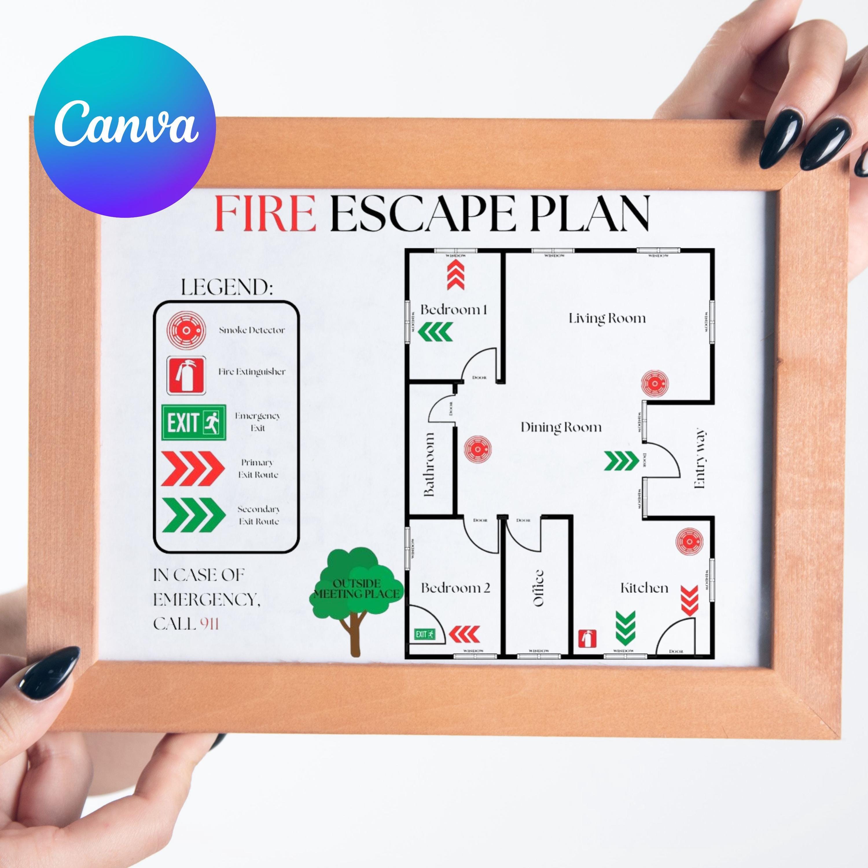 Fire Escape Plan for Children Fire Safety Escape Route Customizable ...