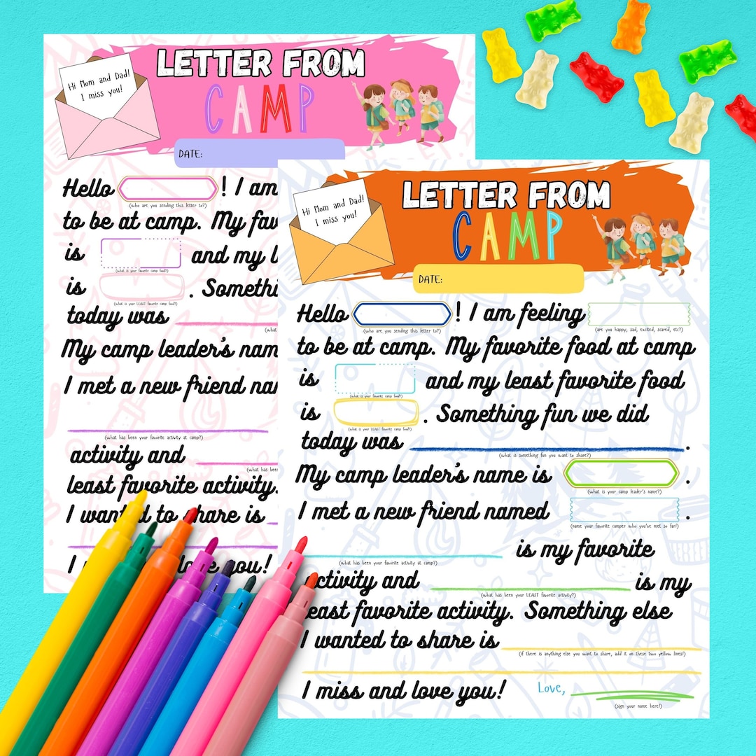 Letter From Camp for Kids to Send to Parents Gift to Kids Going to ...