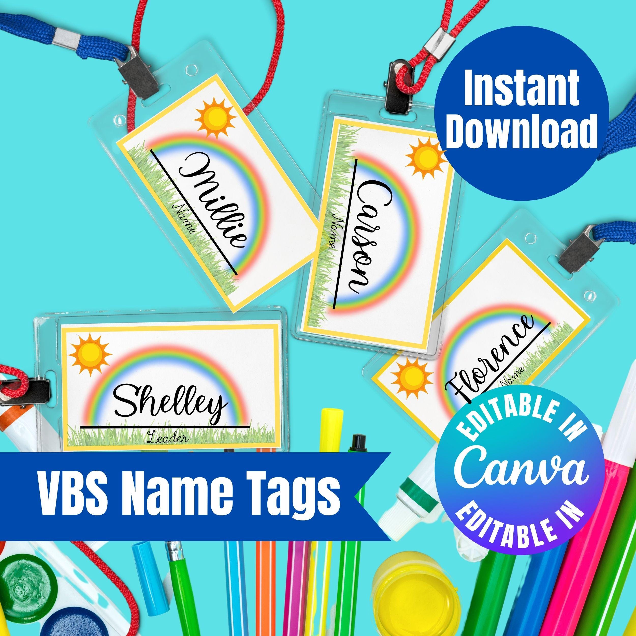 Vacation Bible School Name Tags for VBS Name Tags for Vacation Bible ...