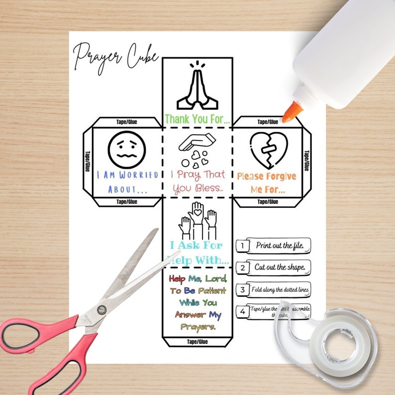 Prayer Cube for Children VBS Crafts for Vacation Bible School Printable ...