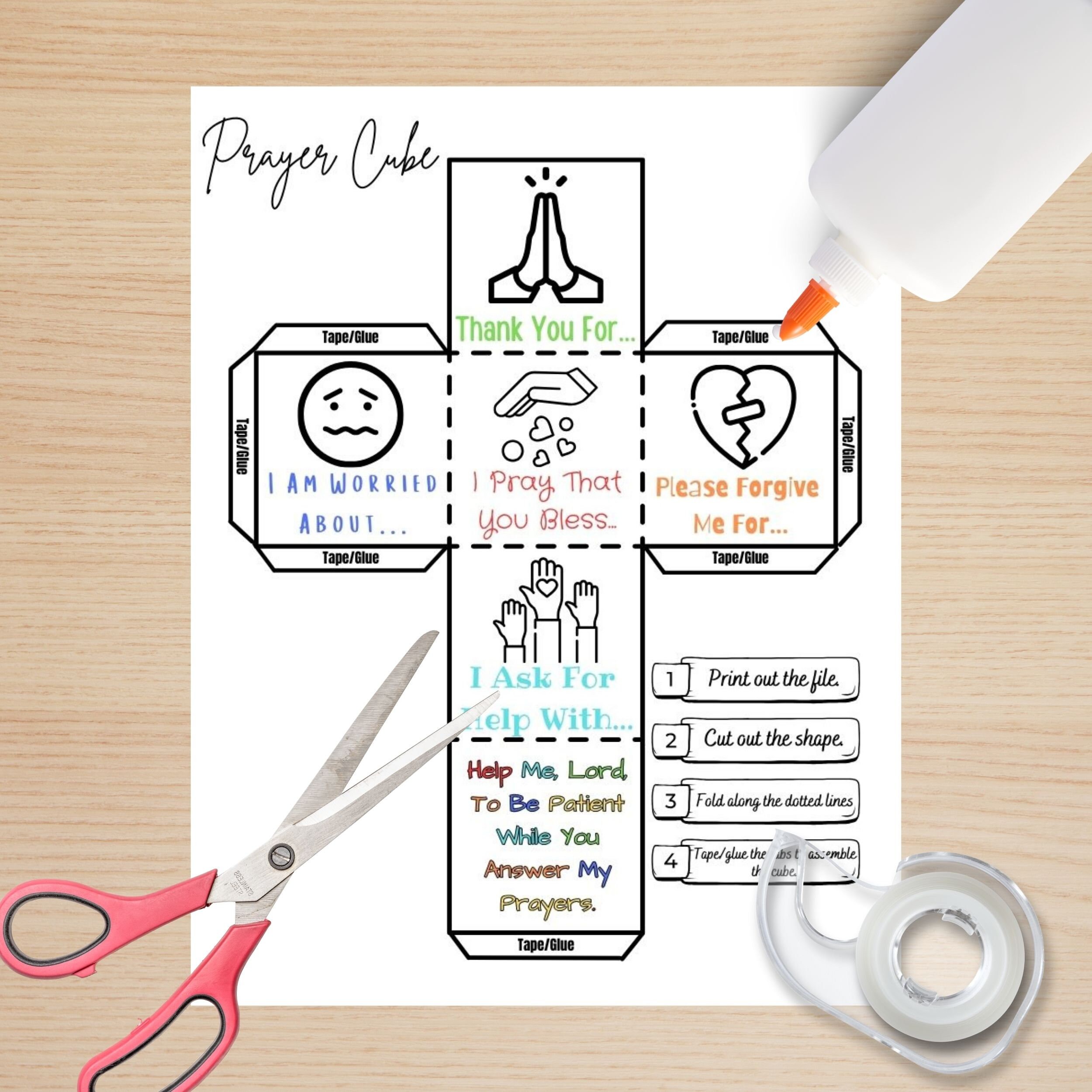 Prayer Cube for Children VBS Crafts for Vacation Bible School Printable ...