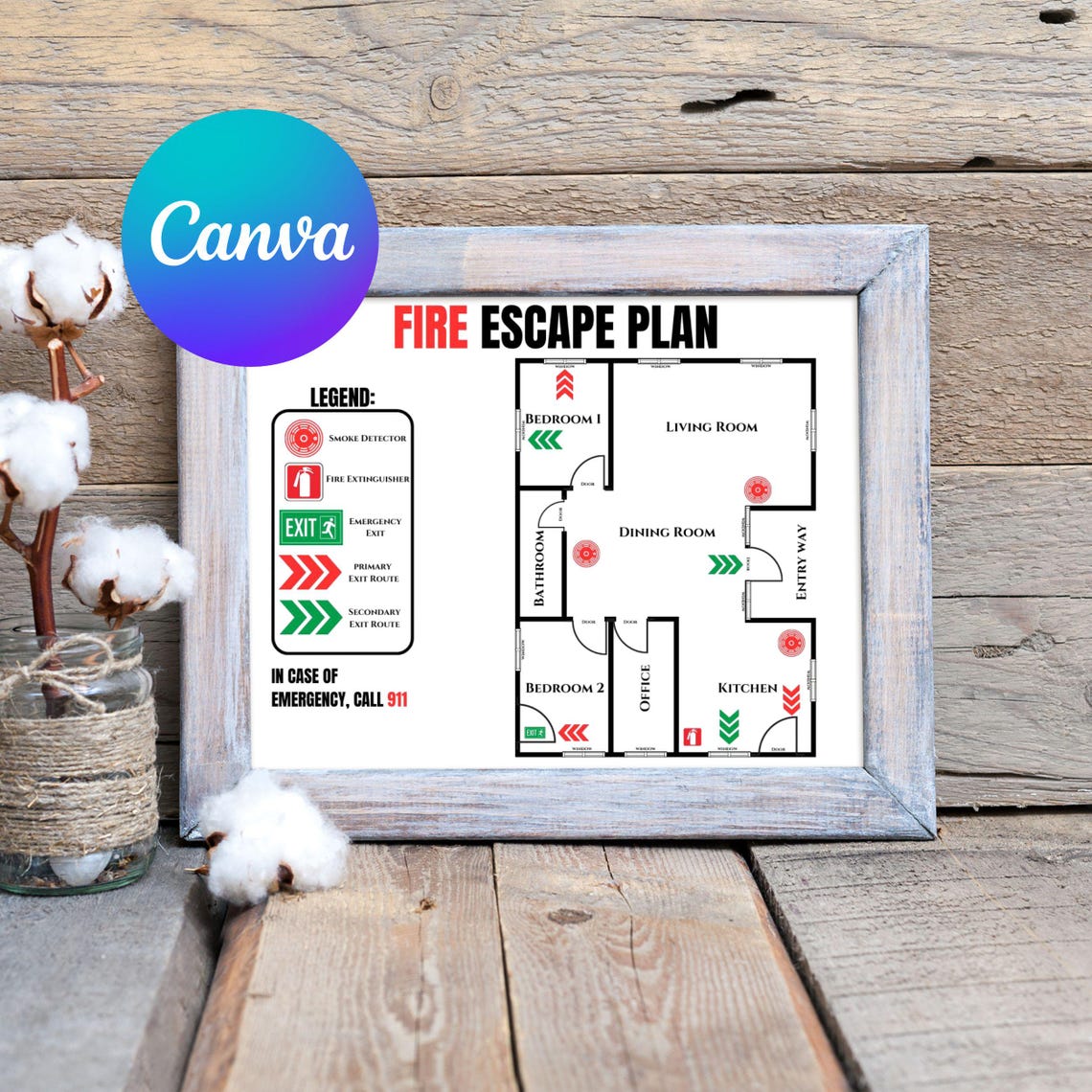 Fire Escape Plan for Children Fire Safety Escape Route Customizable ...