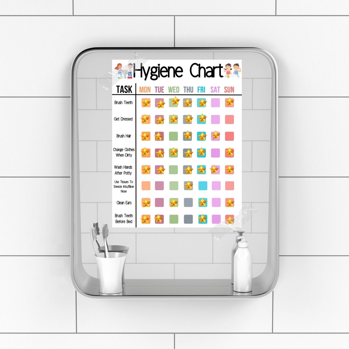 Hygiene Chart Special Needs, Hygiene Chart, Hygiene Worksheets - Etsy