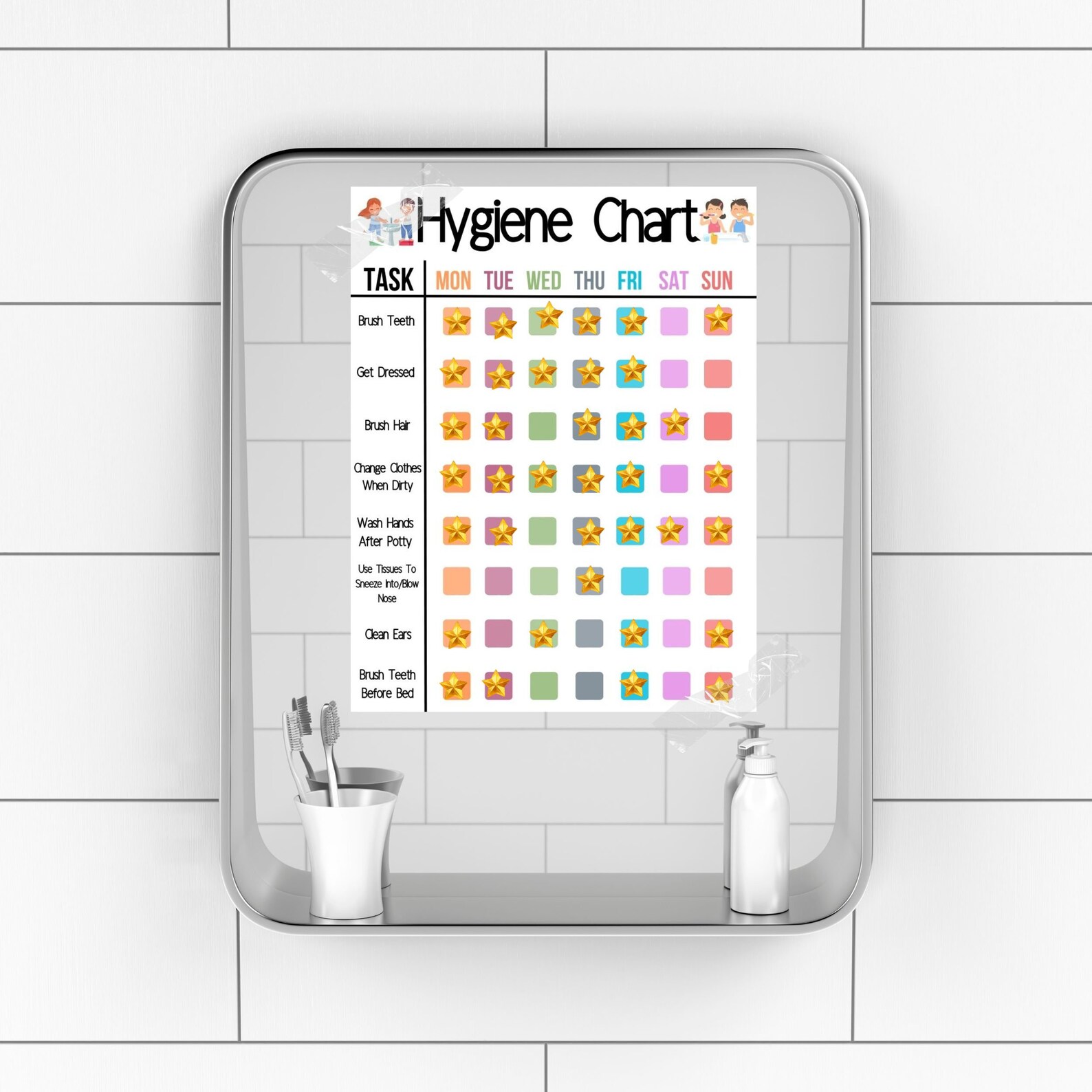 Hygiene Chart Special Needs, Hygiene Chart, Hygiene Worksheets - Etsy