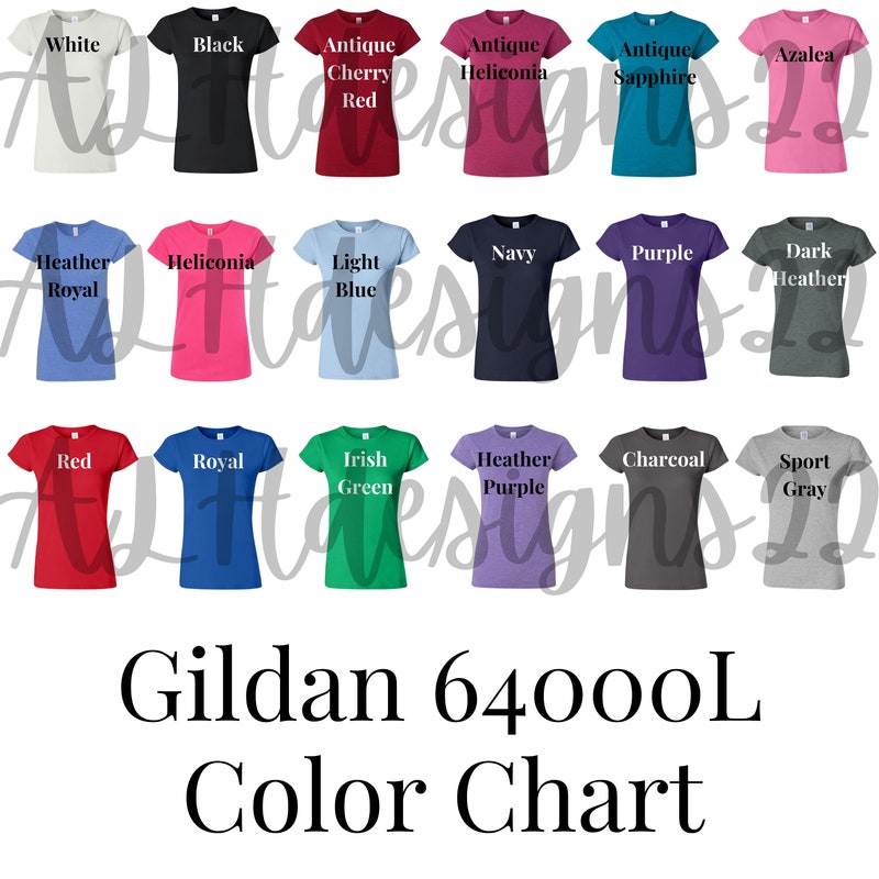 Gildan Softstyle Color Chart - Etsy