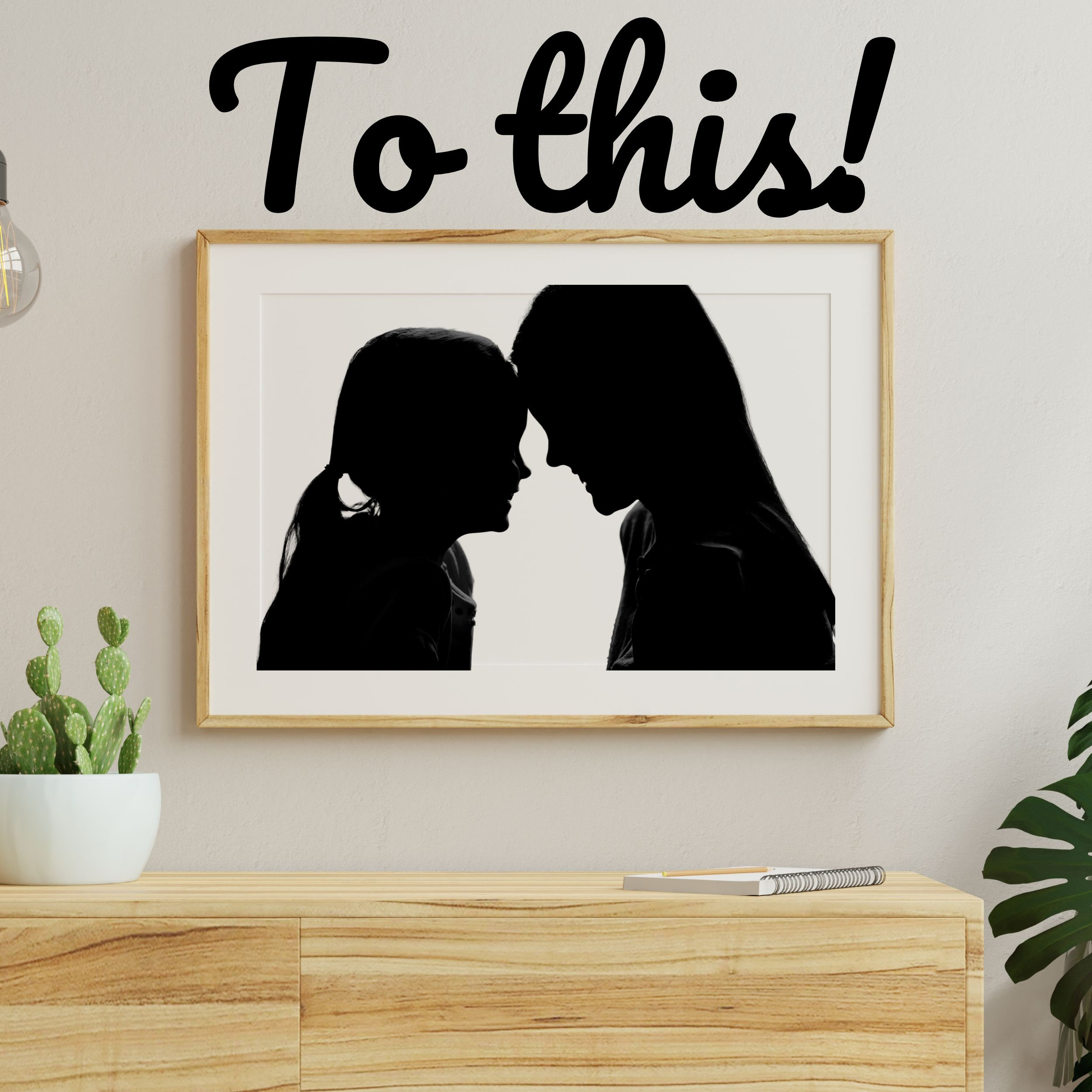 Custom Silhouette Portrait, Silhouette From Photo, Silhouette Family ...