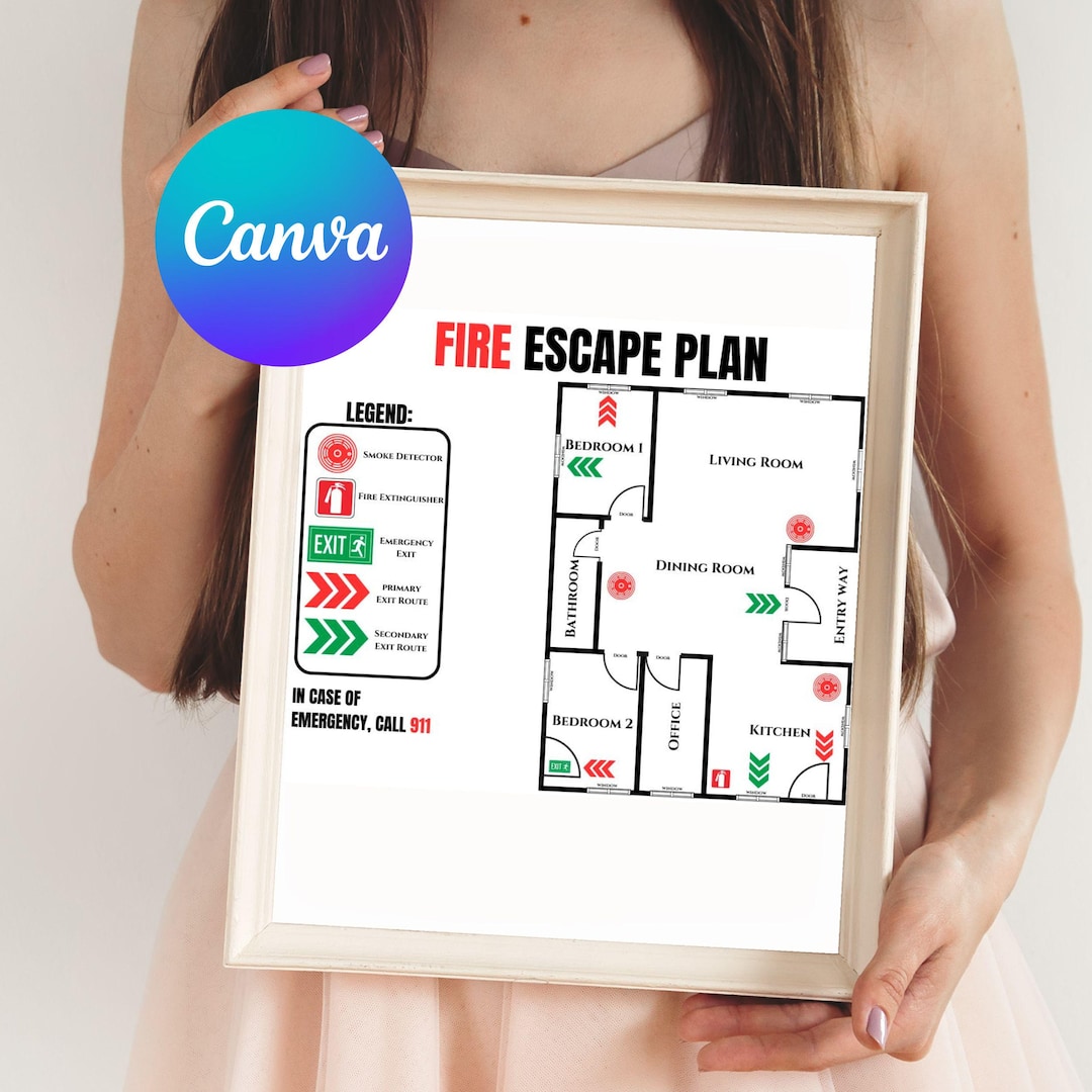 Fire Escape Plan for Children Fire Safety Escape Route Customizable ...