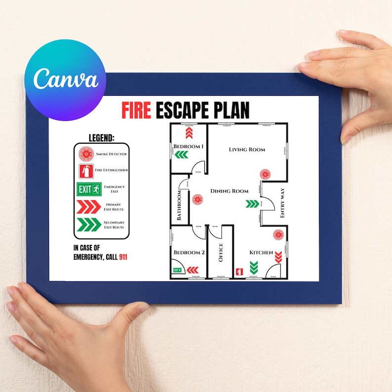Fire Escape Plan for Children Fire Safety Escape Route Customizable ...