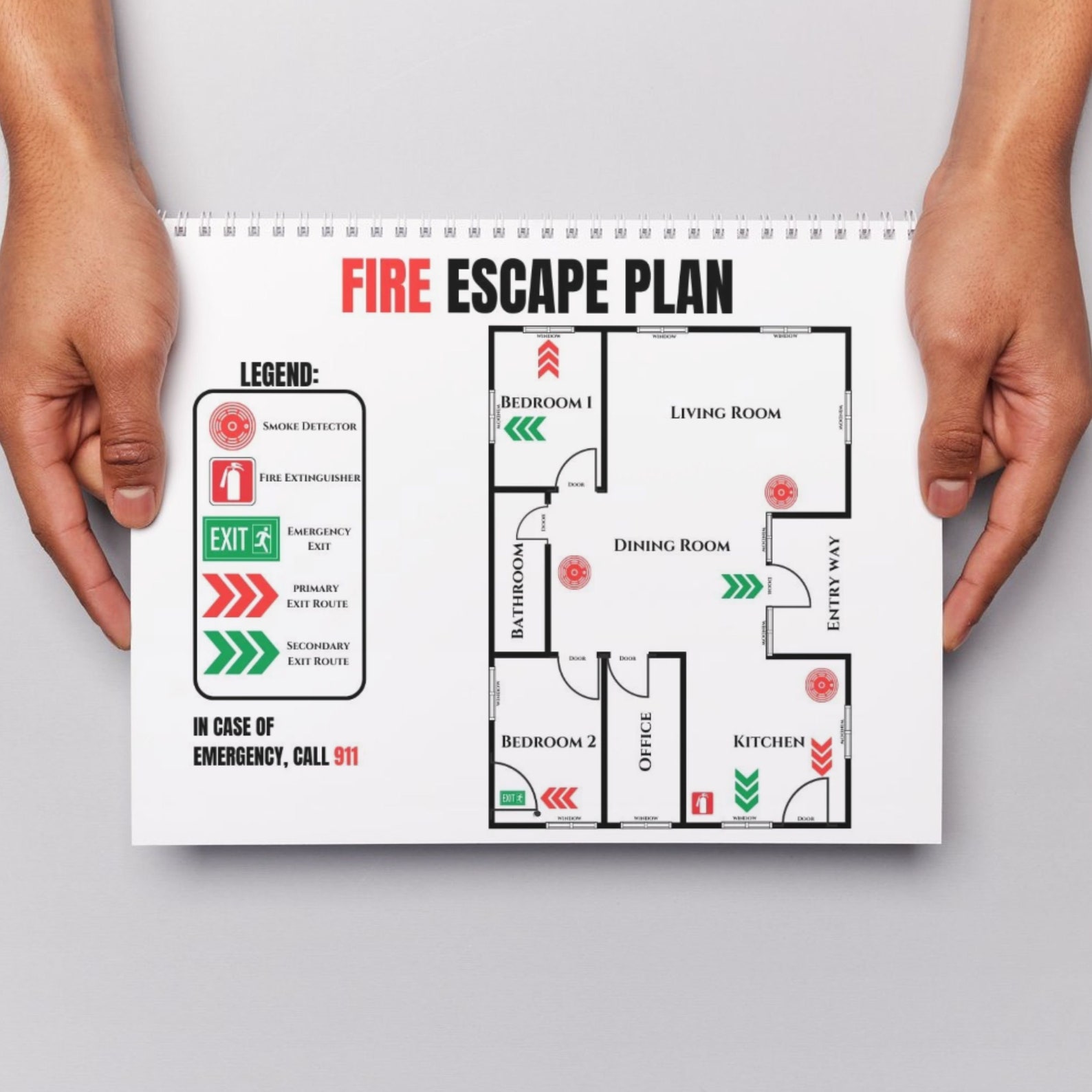 Fire Escape Plan for Children Fire Safety Escape Route Customizable ...