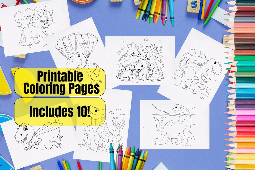 Dinosaur Coloring Pages for Kids Summertime Activities for Children ...