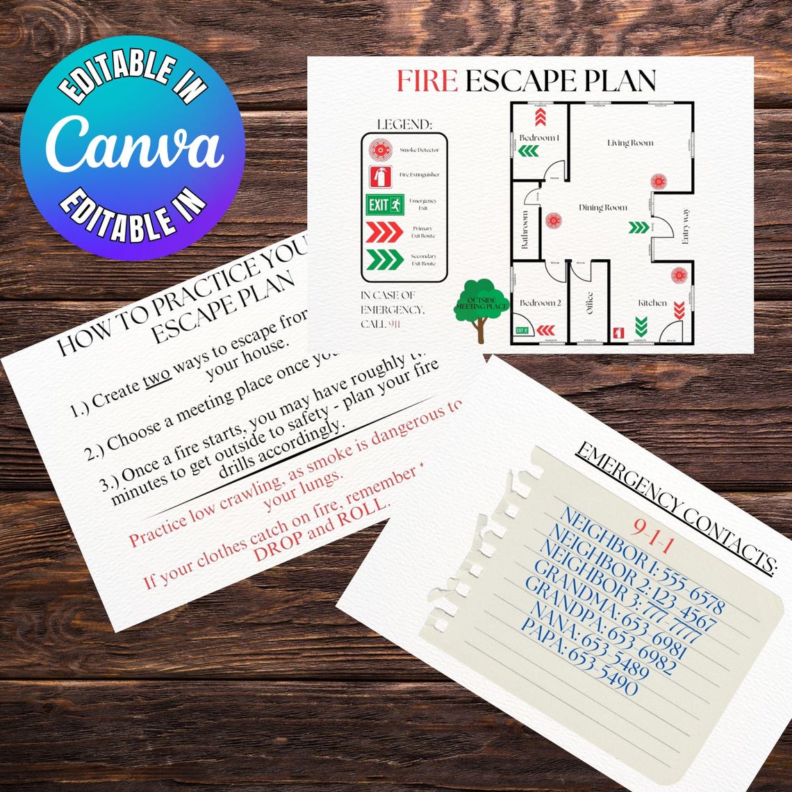Fire Escape Plan for Children Fire Safety Escape Route Customizable ...