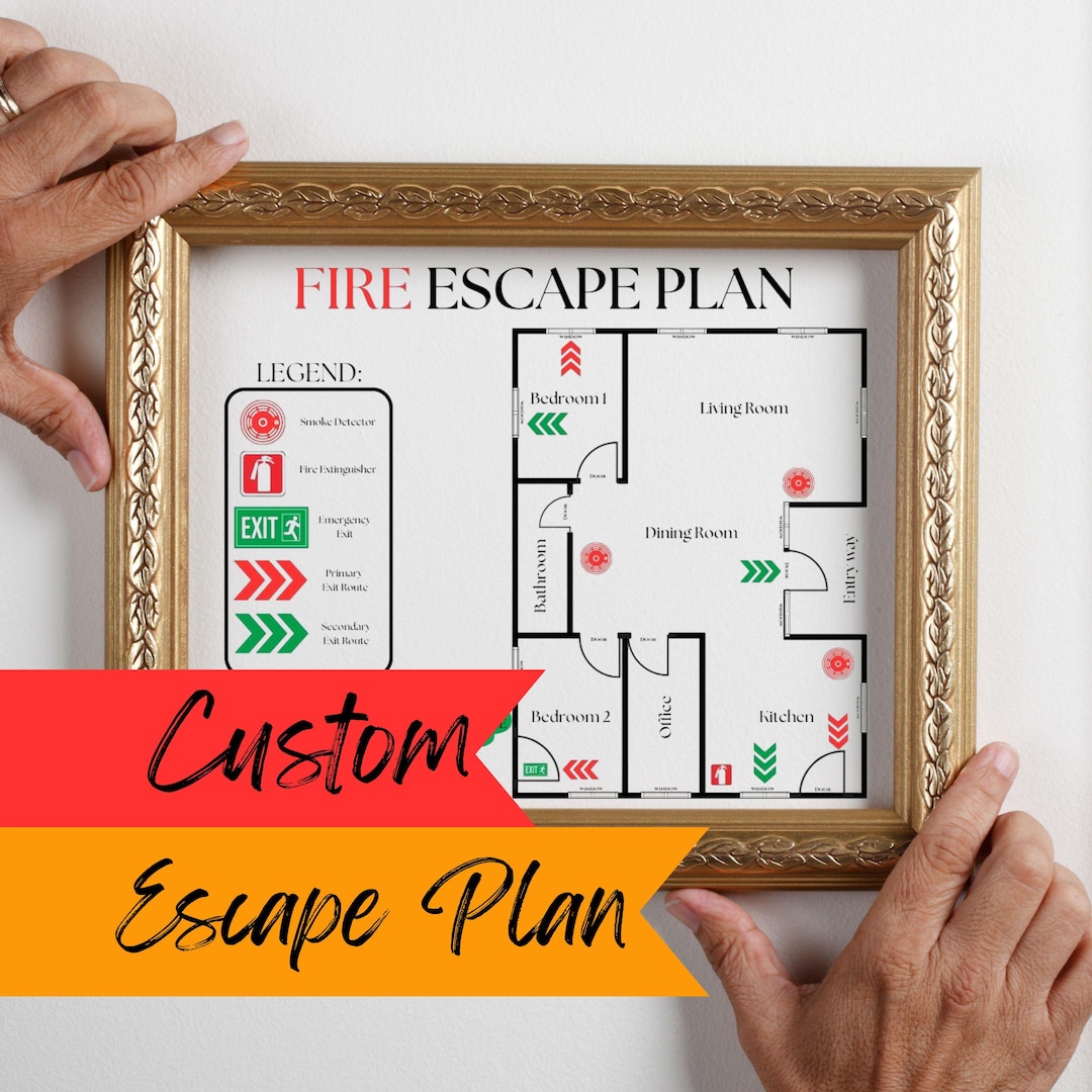 Fire Escape Plan for Children Fire Safety Escape Route Customizable ...