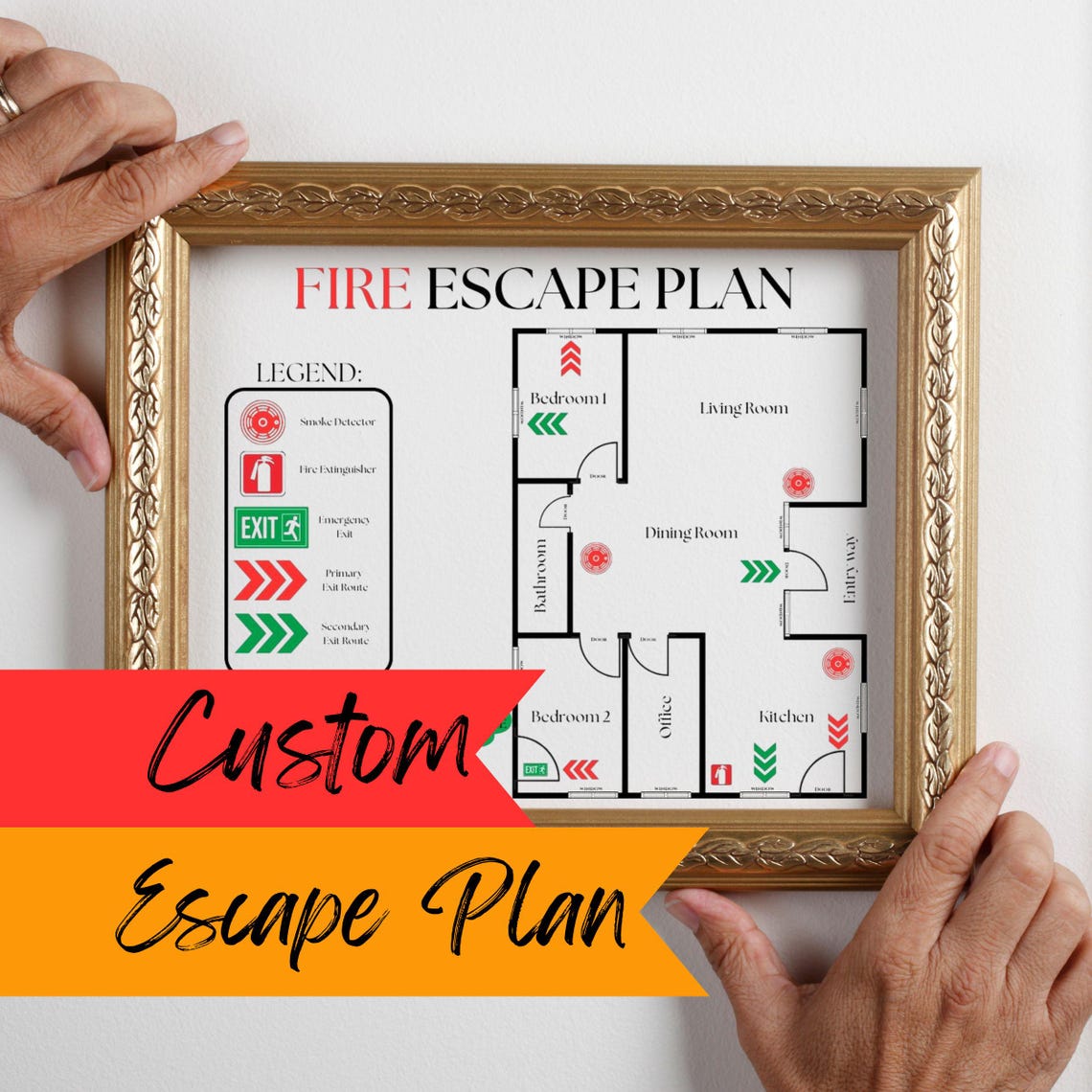 Fire Escape Plan for Children Fire Safety Escape Route Customizable ...