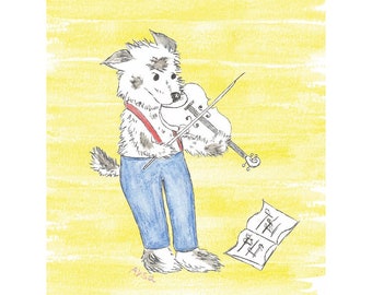 Dog Playing Fiddle - Etsy
