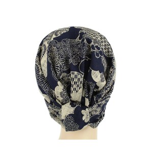 Clouds Flowers Japanese Hair Wrap, Adjustable Turban, Tichel, Head ...