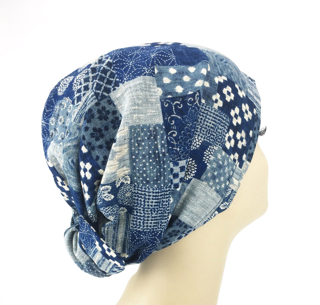 Japanese Patchwork Hair Wrap, Headscarf Tichel, Head Scarf, Hair ...