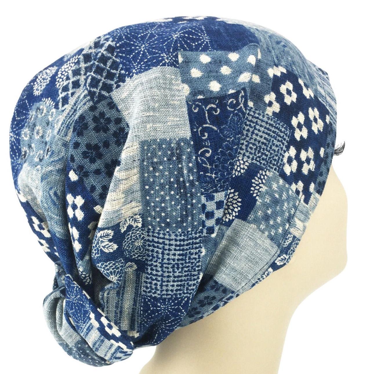 Clouds Flowers Japanese Hair Wrap: Adjustable Cotton Turban - Etsy