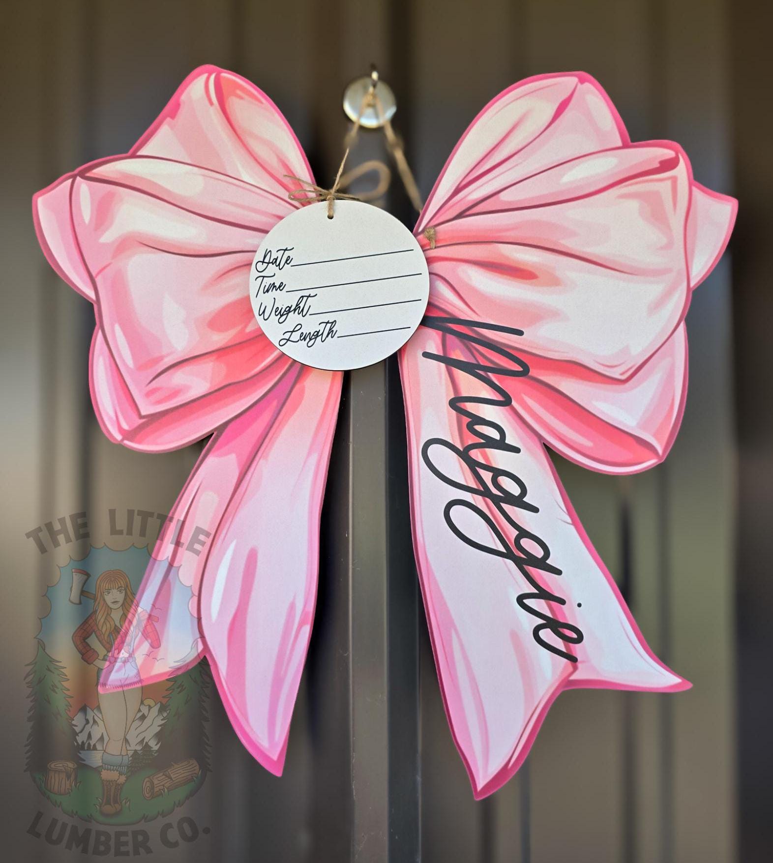Bow Printed Custom Personalized Name Sign | Hospital Door Hanger ...