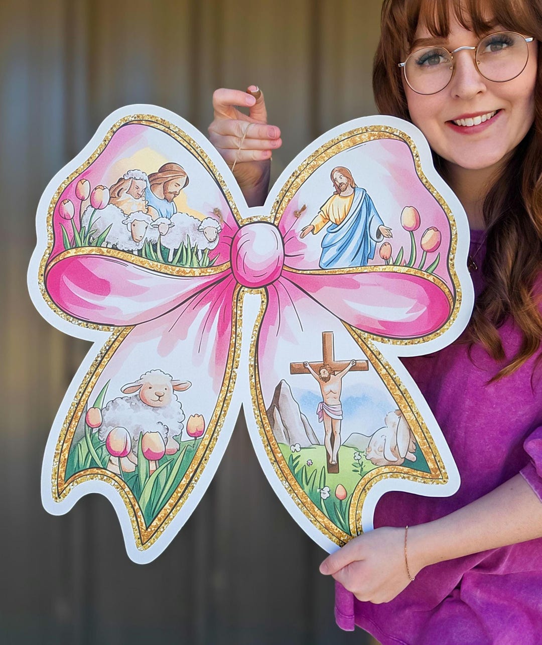 Bow Printed Sign | Pink Easter Bow | Coquette Bow | Name Signs | Sign ...