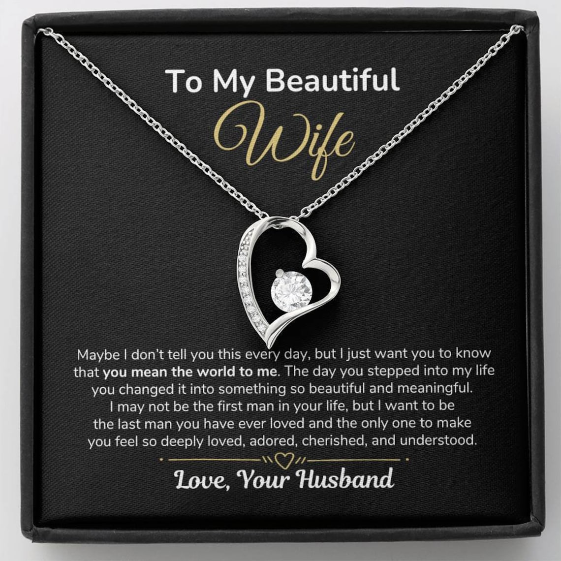 To My Wife Necklace To My Beautiful Wife Necklace Wife | Etsy
