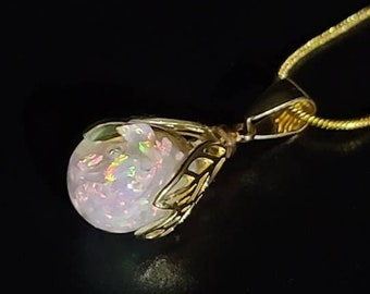 Opal Pendant Large Floating Opal Necklace Australian Opals - Etsy