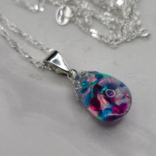 Ethiopian Floating Opal Pendant Sterling Silver Necklace - Etsy