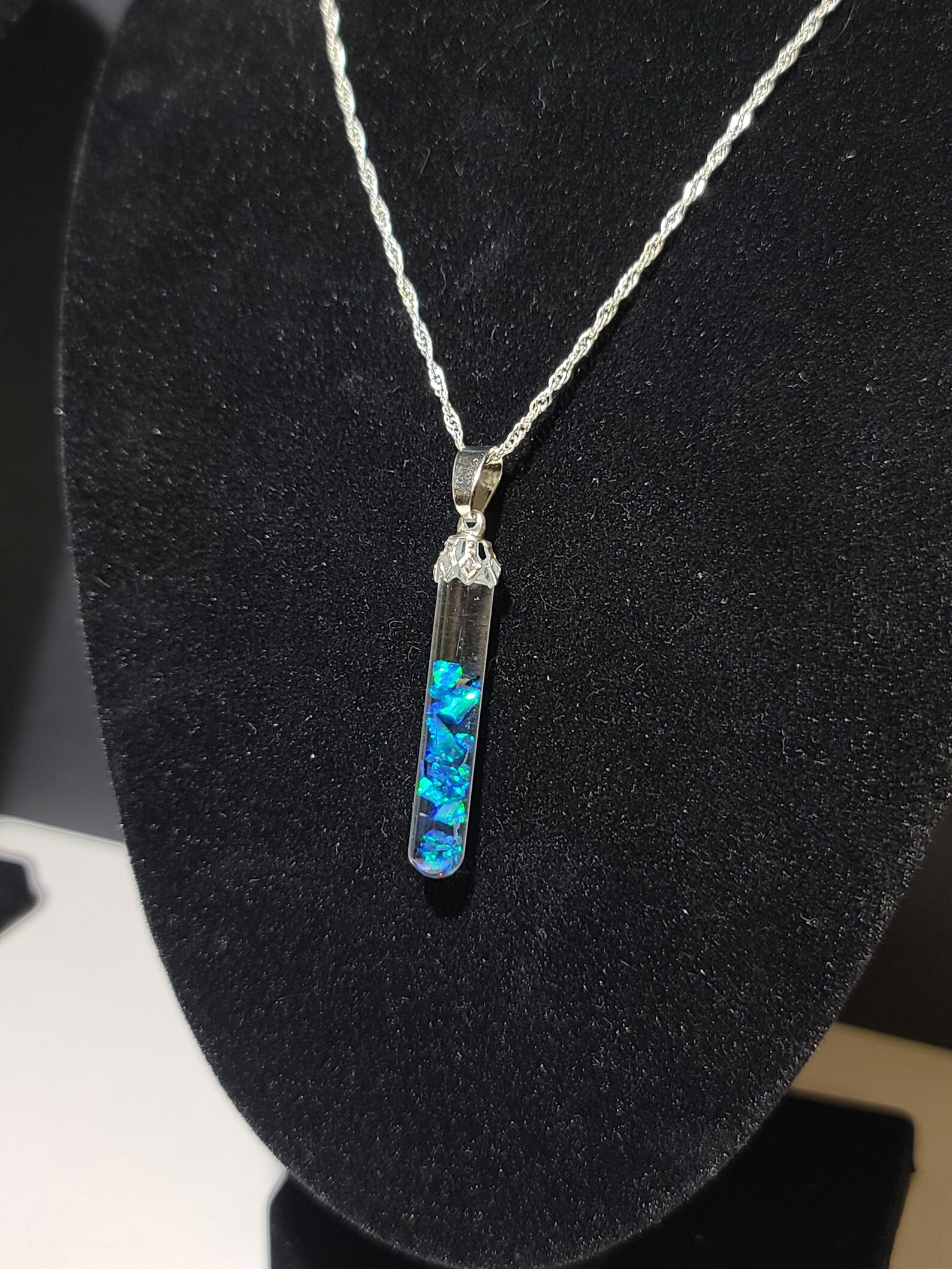 Ethiopian Floating Opal Pendant Sterling Silver Necklace - Etsy
