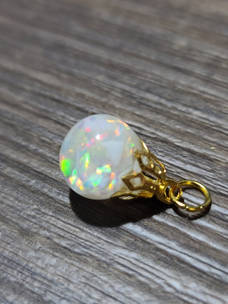10mm Australian Opal Charm Floating Opal Gold/silver - Etsy