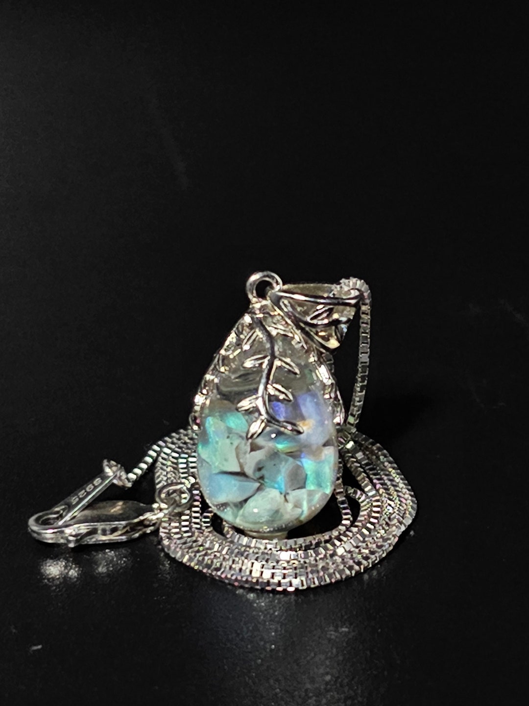 Sterling Silver Floating Opal Necklace Genuine Opals - Etsy