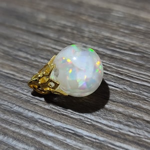 10mm Australian Opal Charm Floating Opal Gold/silver - Etsy