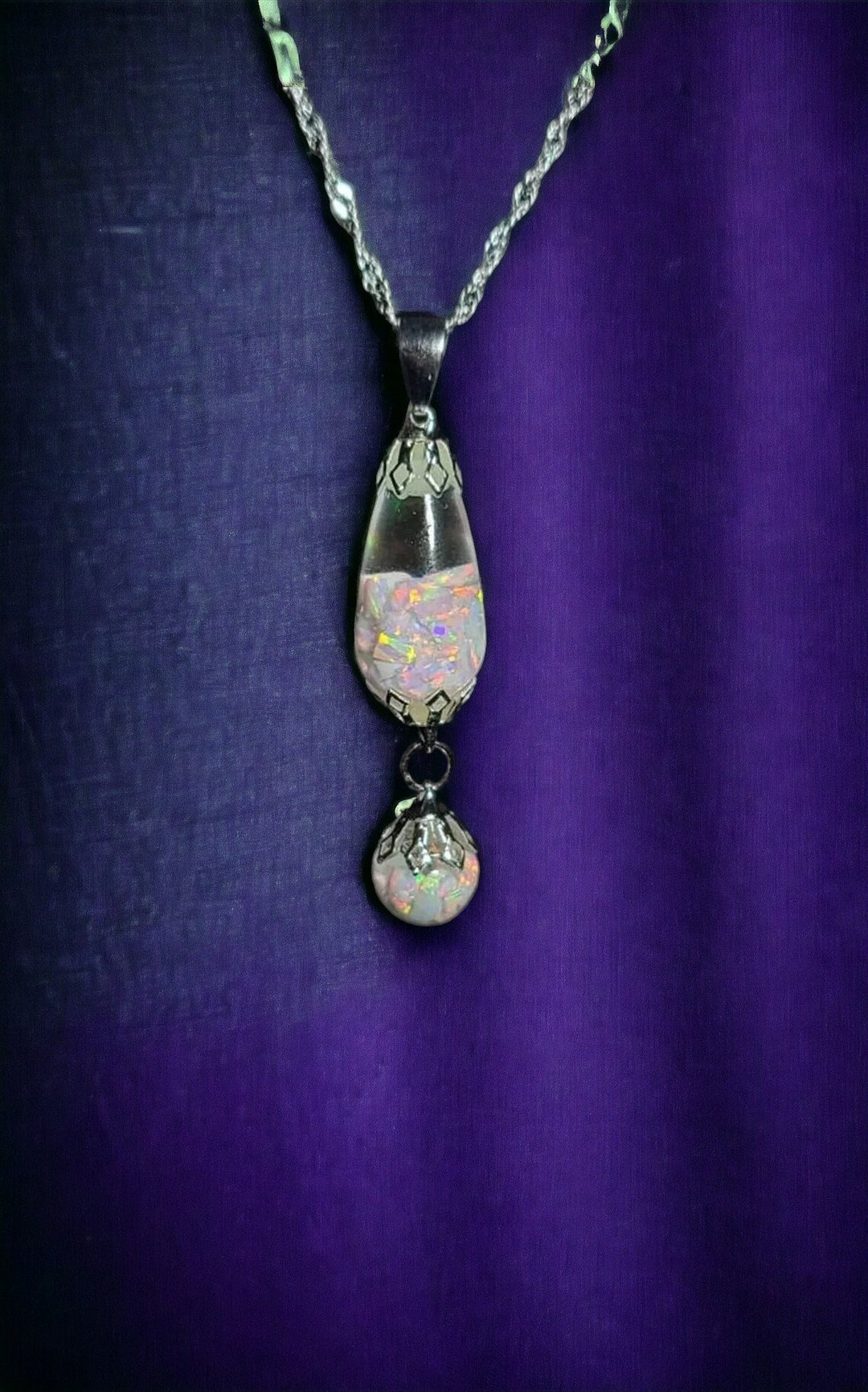 Floating Opal Tear Drop Pendant Australian Floating Opals - Etsy