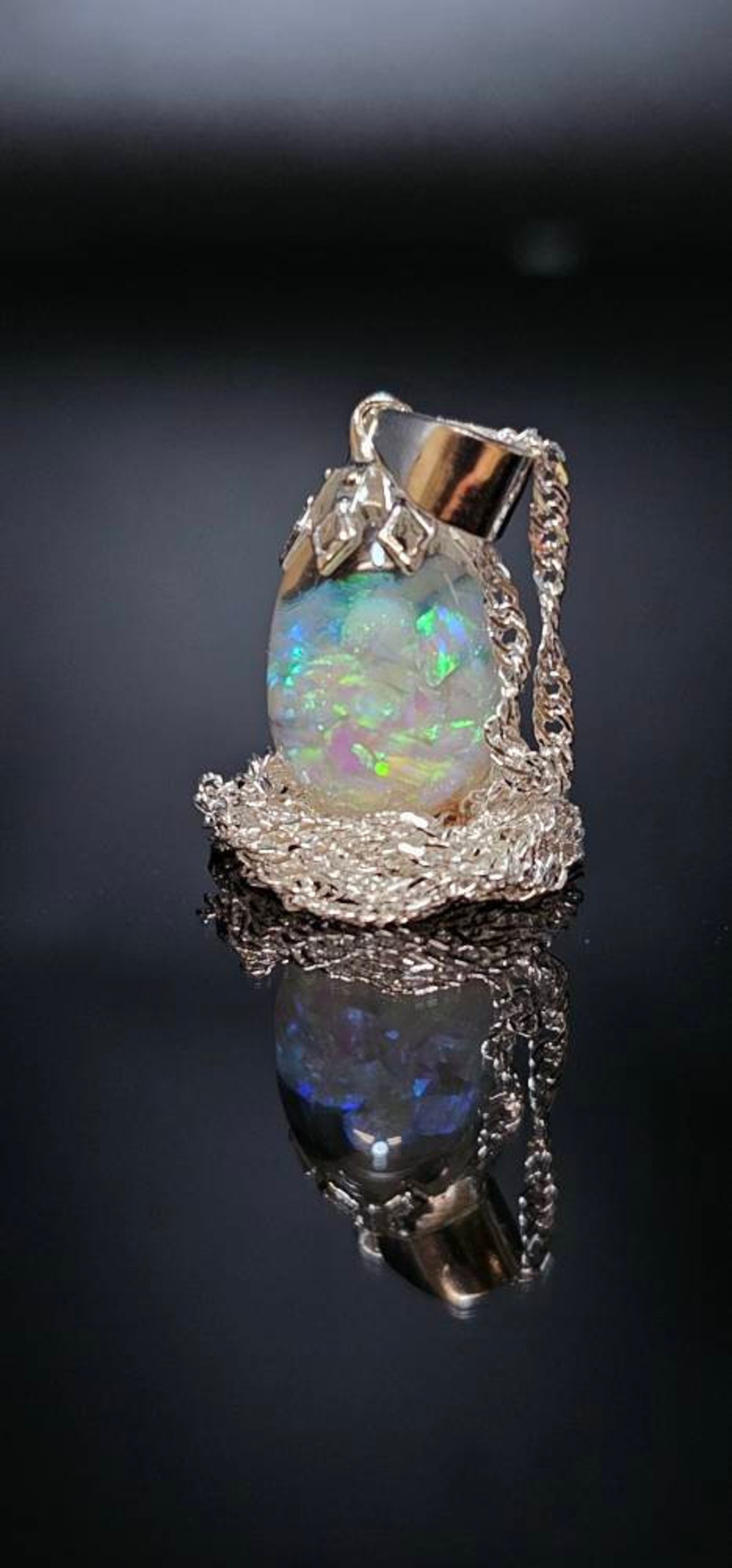 Australian Floating Opal Necklace - Etsy