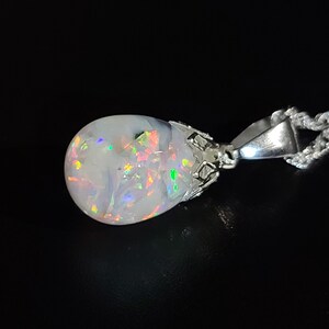Australian Floating Opal Necklace Teardrop Vintage Style - Etsy