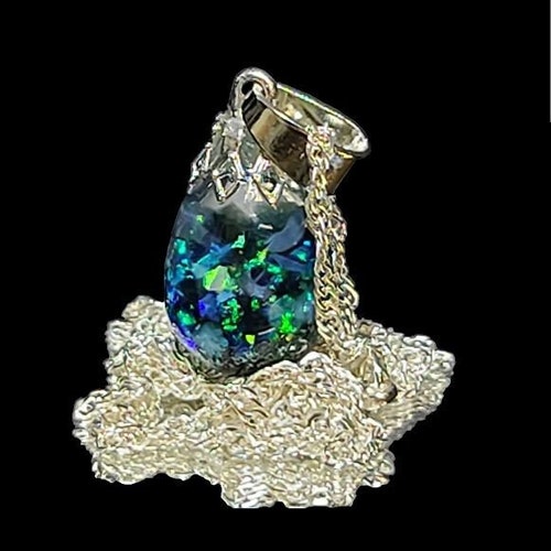 Pure Sterling Silver Floating Opal Pendant/necklace - Etsy