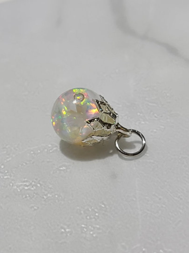 10mm Australian Opal Charm Floating Opal Gold/silver - Etsy