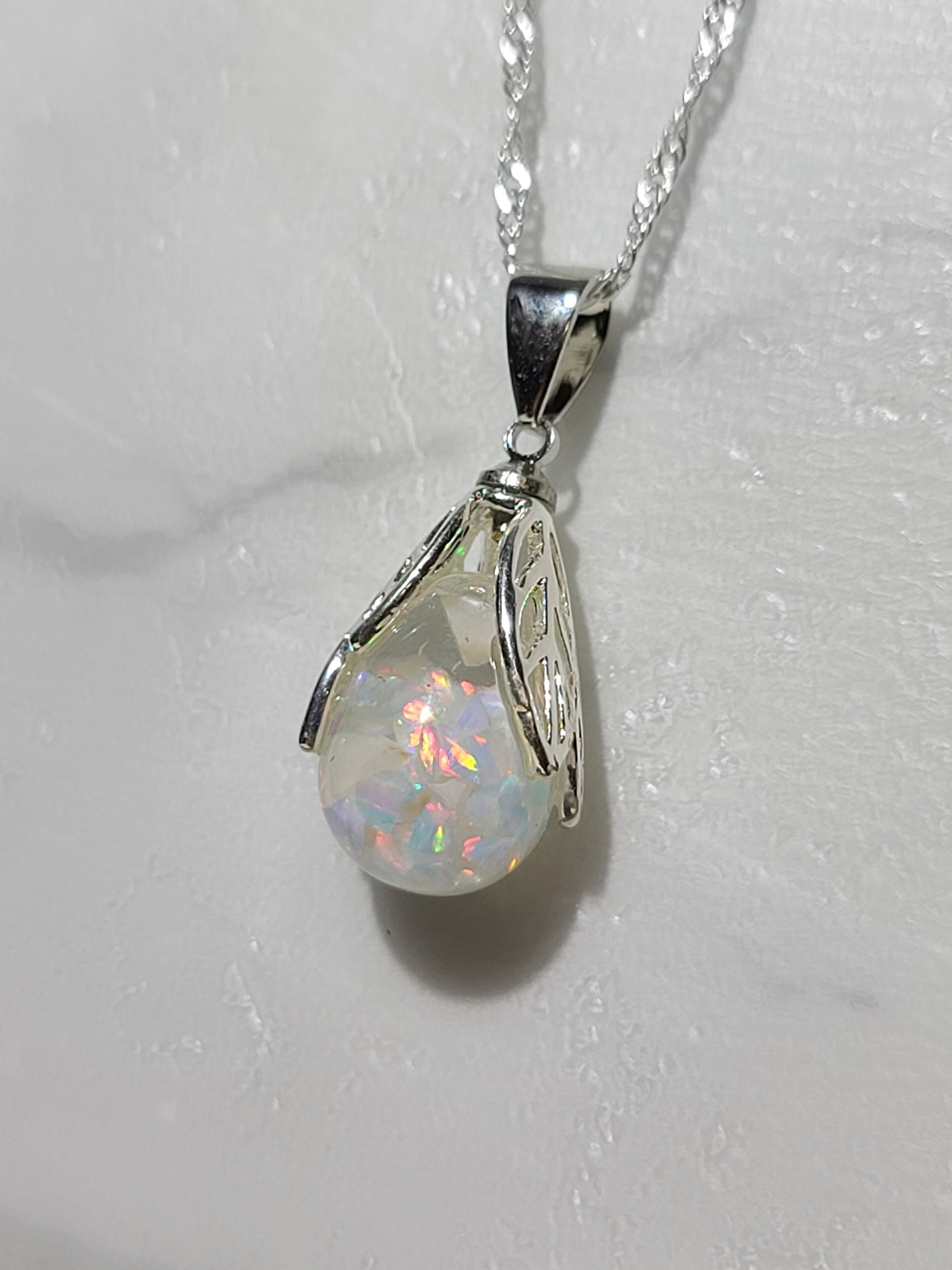 Australian Opal Pendant Floating Opal Sterling - Etsy