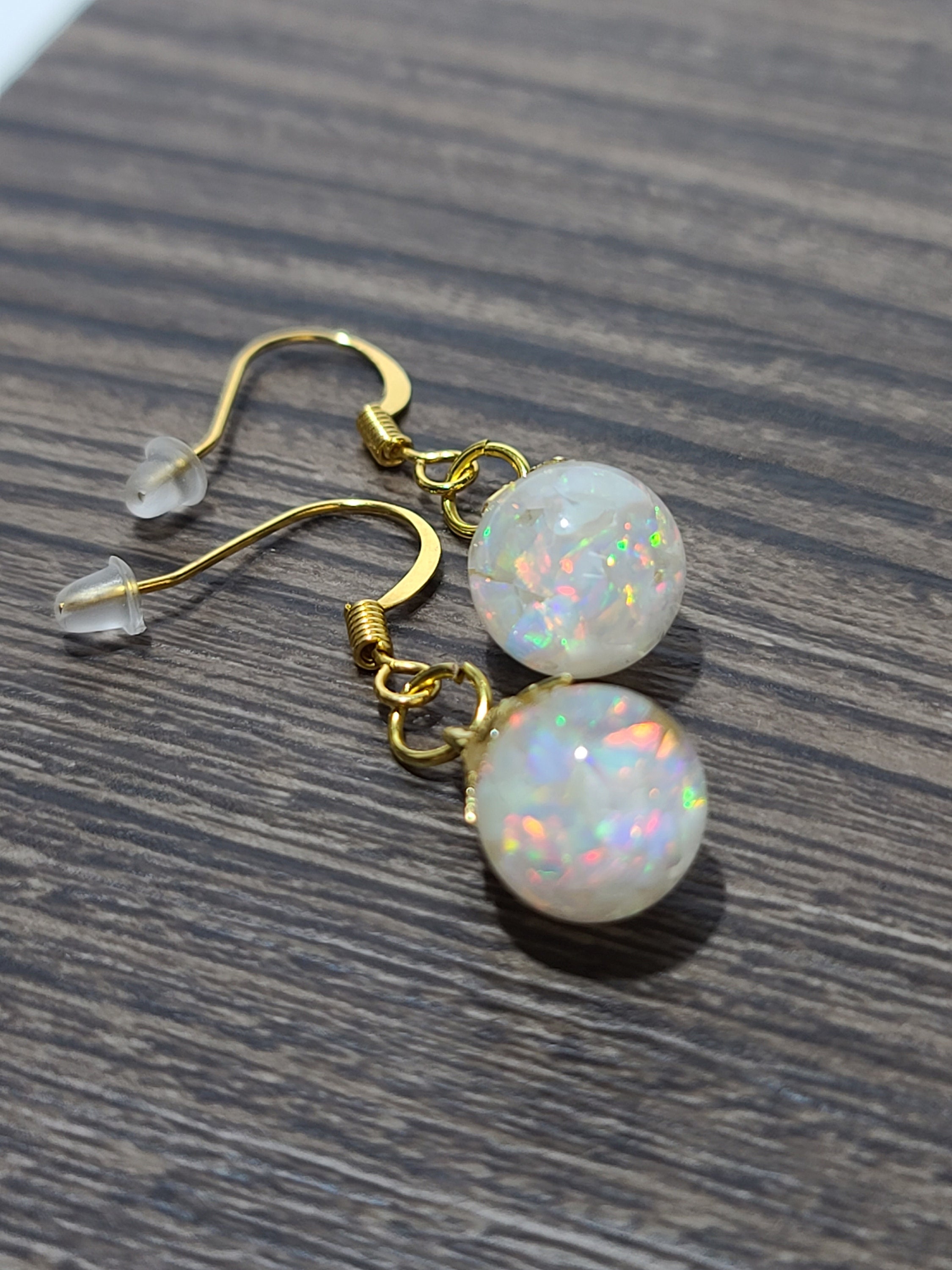 Australian Opal Earrings Floating Opals Gold Filled - Etsy