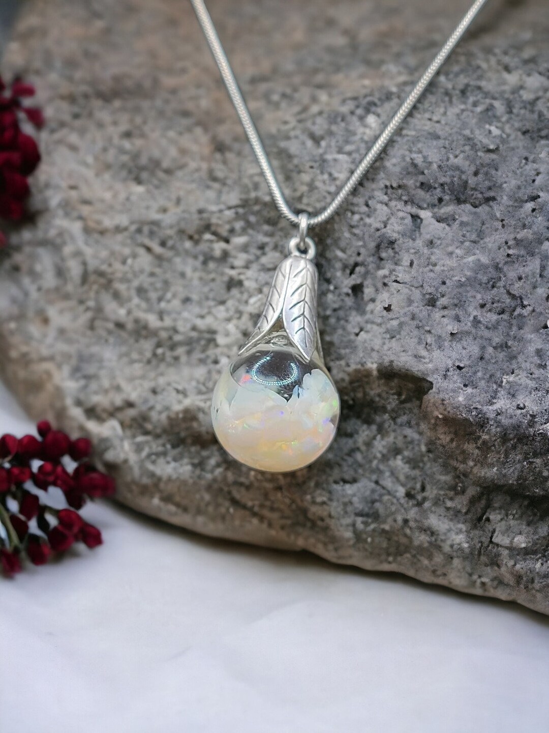 Large Vintage Tulip Floating Opal - Opalite - Etsy