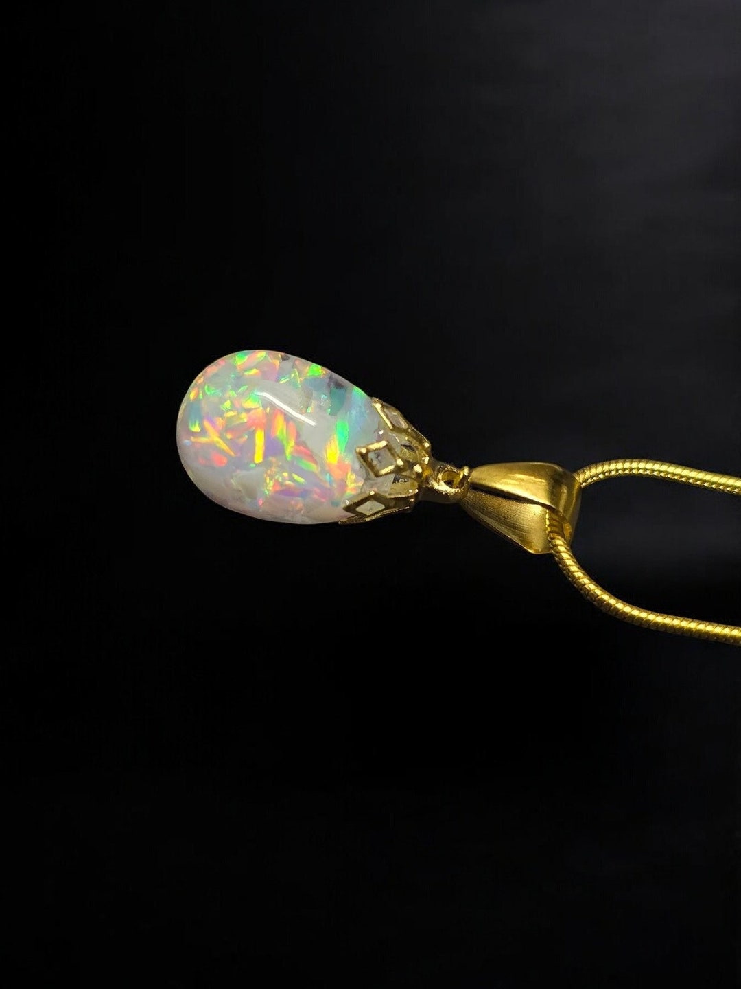 Australian Opal Pendant Floating Opals - Etsy