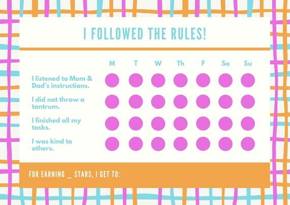 Discipline Chart I Followed the Rules - Etsy