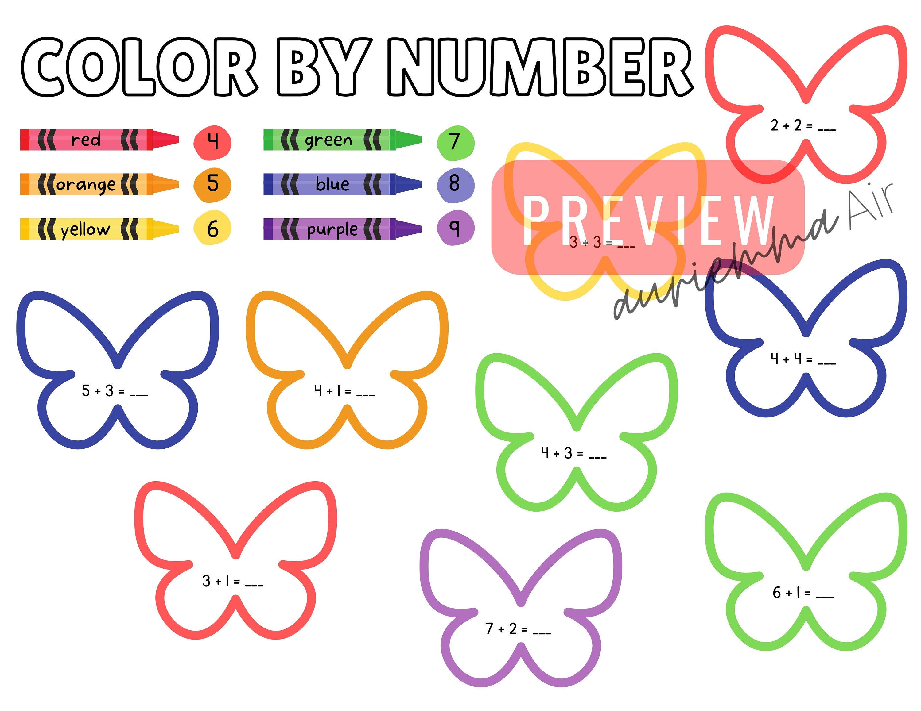 Color by Number, Number Recognition Practice Coloring Worksheets ...