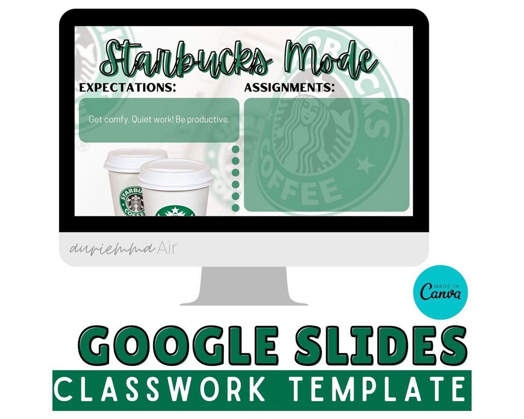 Editable Starbucks Mode Smart Board Template | Classroom Modes ...
