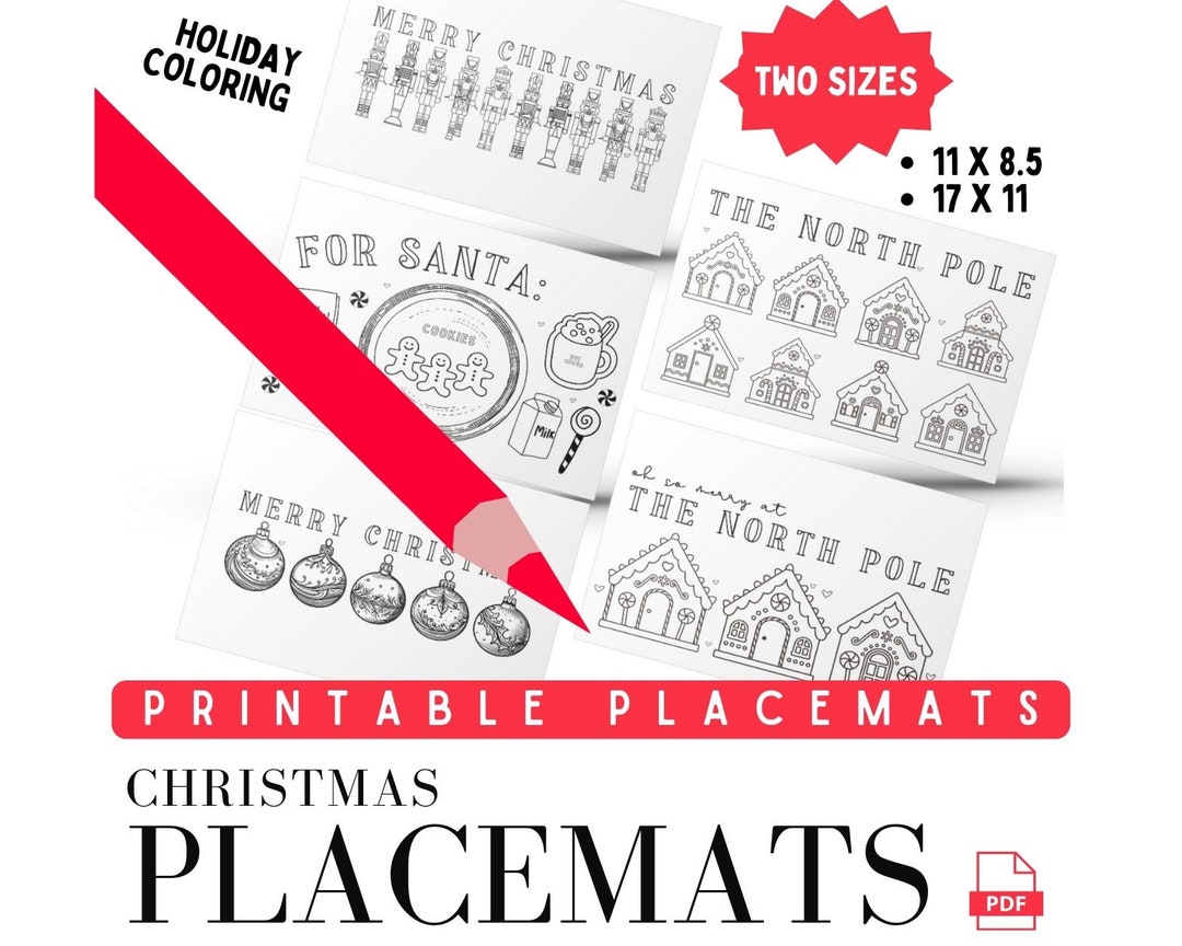 Printable Christmas Placemats | Merry Christmas Coloring Activity ...
