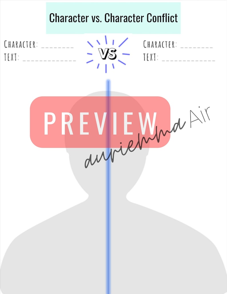 Reading Character Vs. Character Conflict Mini-poster Project ...