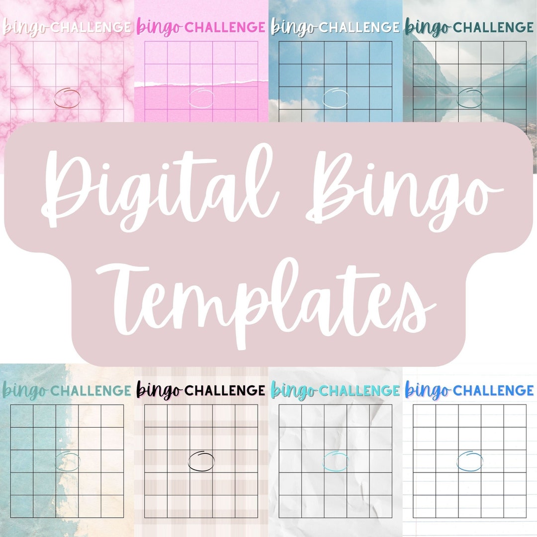 Editable Digital Bingo Templates, Custom Bingo Templates, Book Bingo ...
