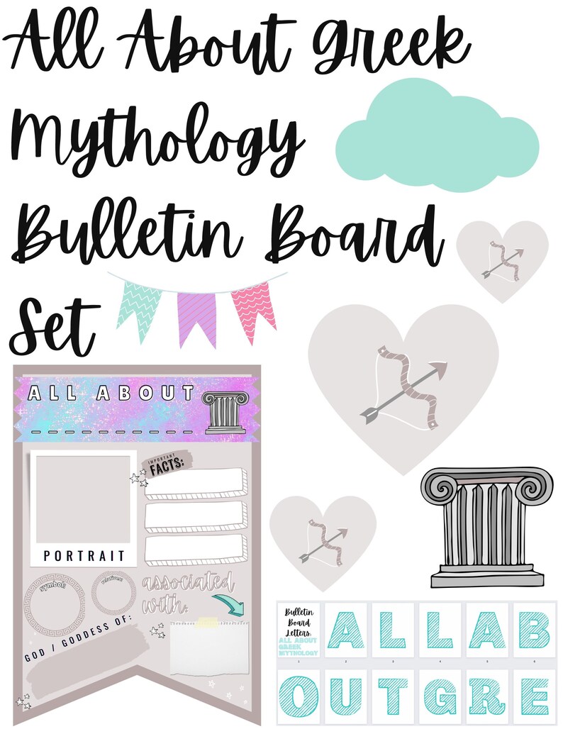 Greek Mythology Bulletin Board Set/ Project, Classroom Bulletin Board ...