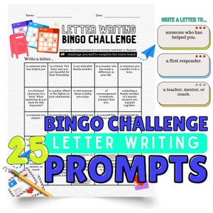 Bingo Board Writing Challenge Bundle | Writer's Notebook Activities ...