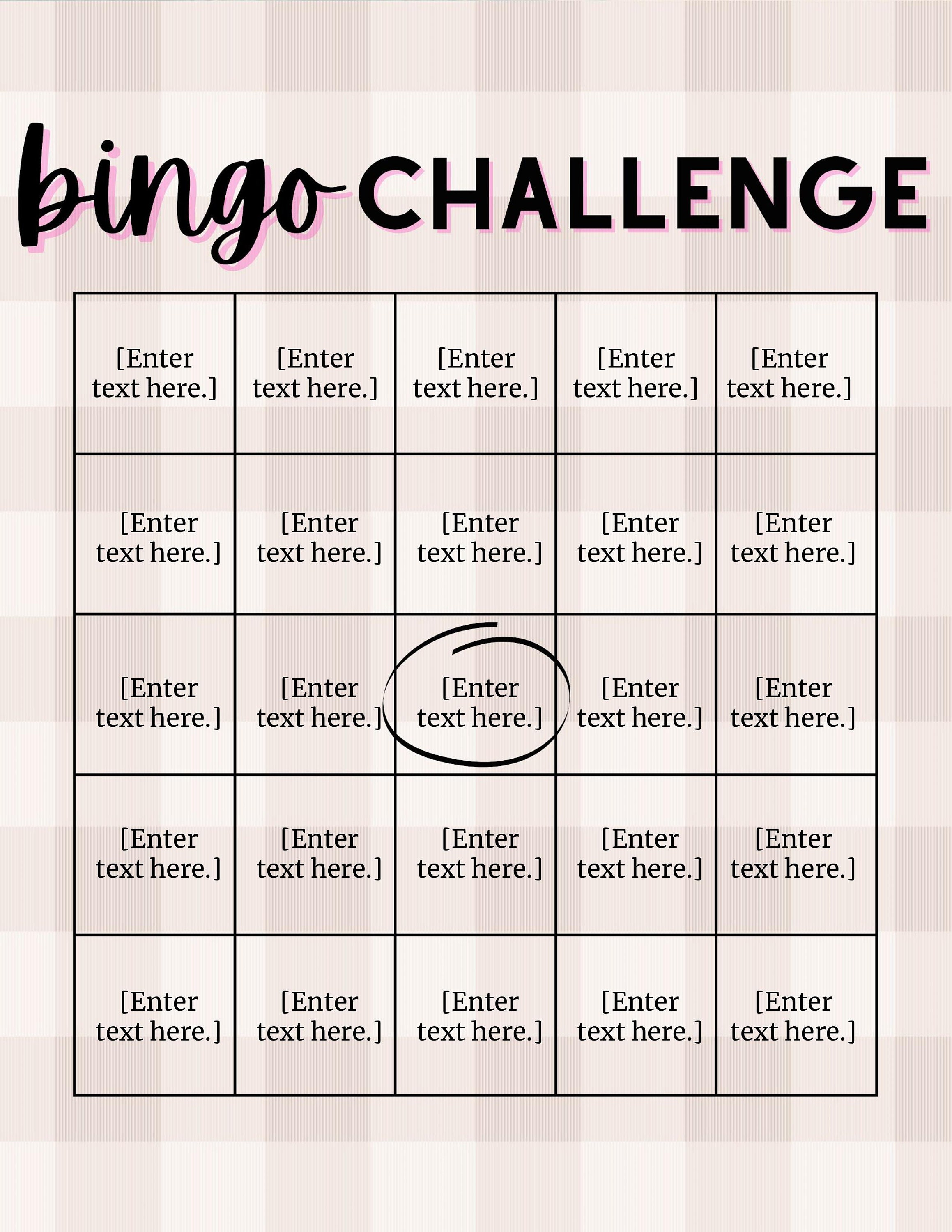 Editable Digital Bingo Templates, Custom Bingo Templates, Book Bingo ...