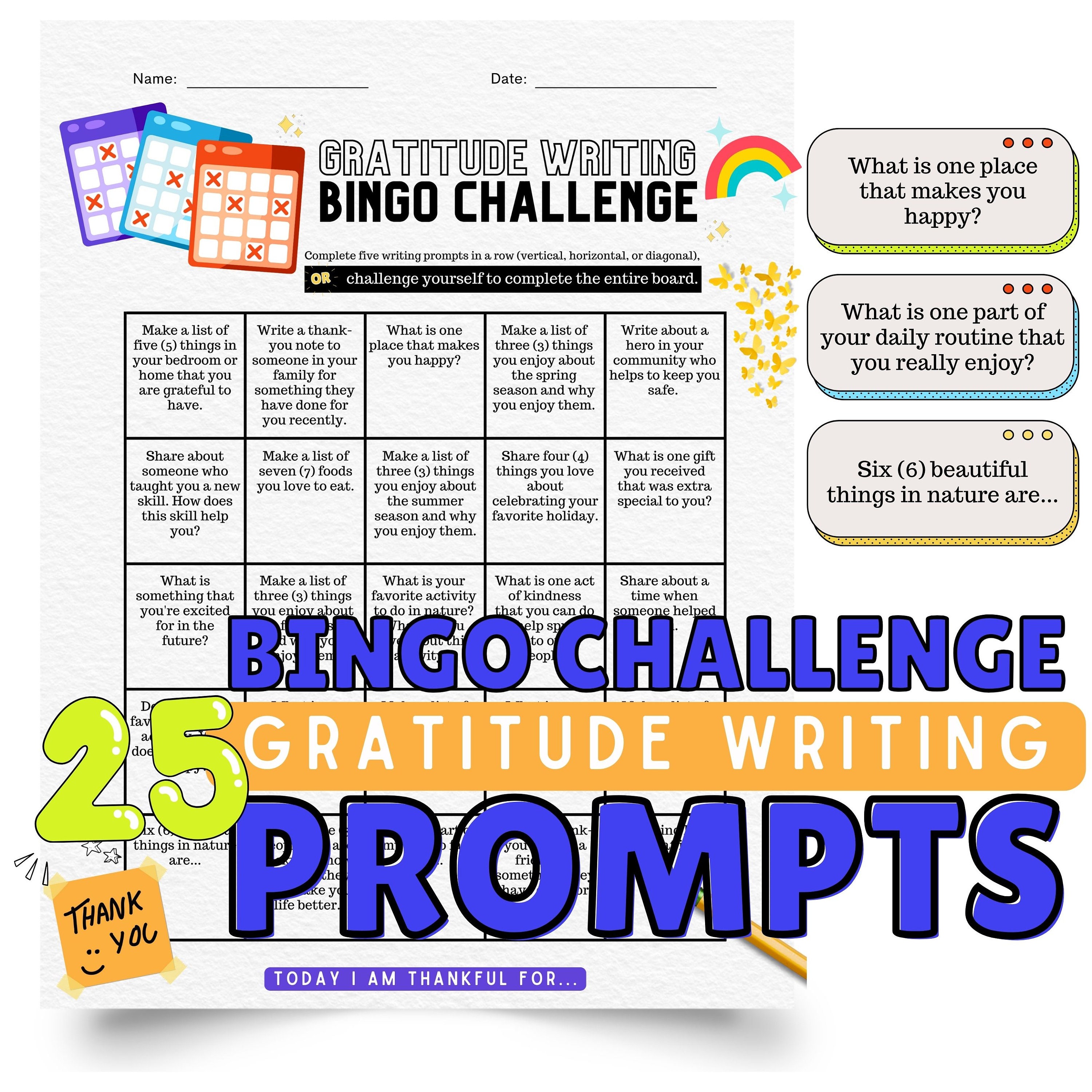 Bingo Board Writing Challenge Bundle | Writer's Notebook Activities ...