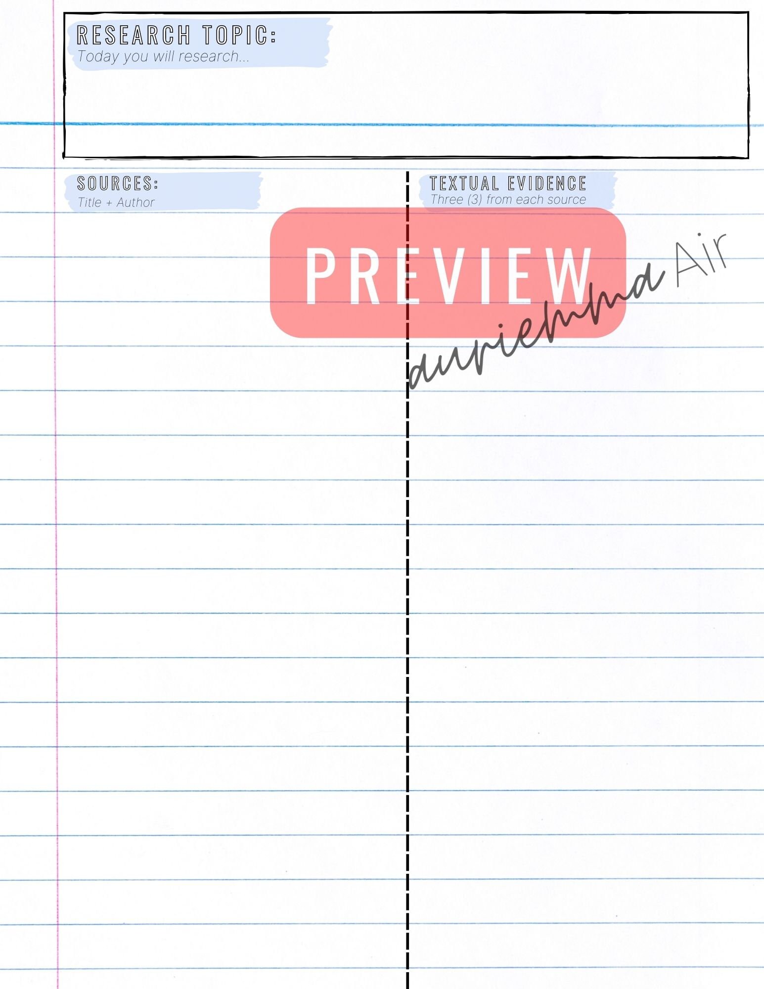 Prewriting T-chart Anchor Chart and Worksheet for LAT + RST, Writing ...